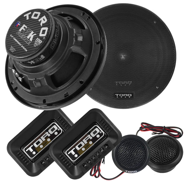 Pair of F6 + F6K - 6.5" Coaxial & Component Speakers + RX4 Amplifier ...