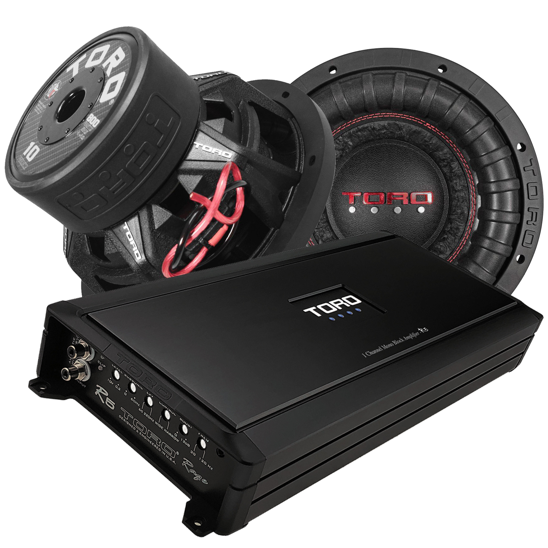 Two FIERCE 10 inch Subwoofer | R5 Monoblock Amplifier | 1600 Watts RMS ...